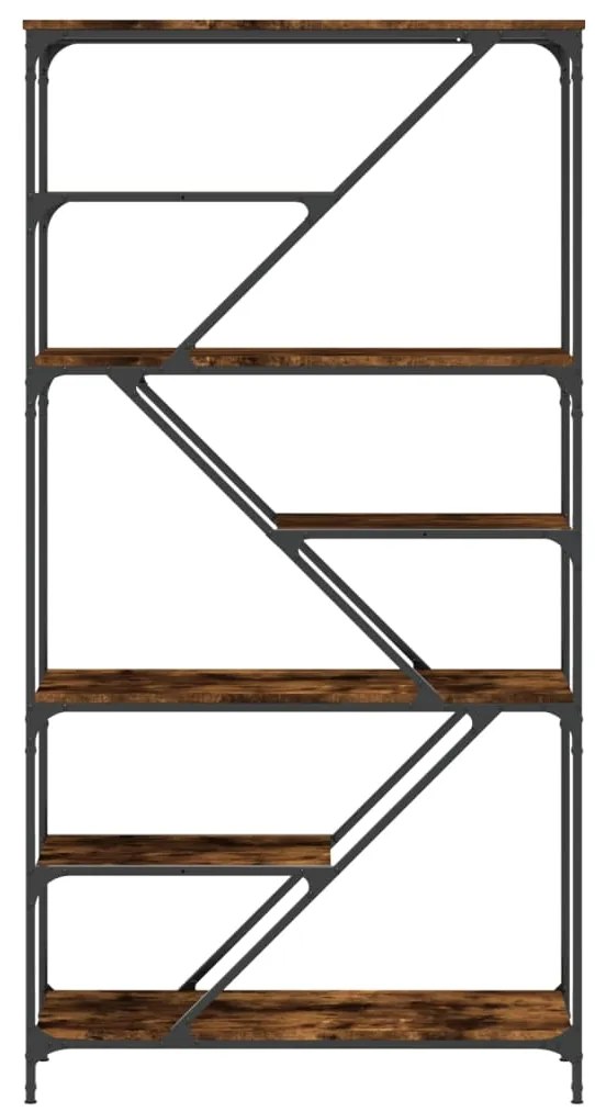 Knihovna kouřový dub 91 x 36 x 176 cm kompozitní dřevo a ocel - Default Title