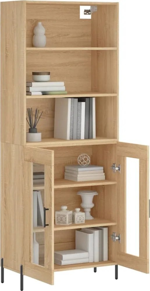 vidaXL Skříň highboard 69,5 x 34 x 180 cm kompozitní dřevo [3189328] Barva: šedá sonoma