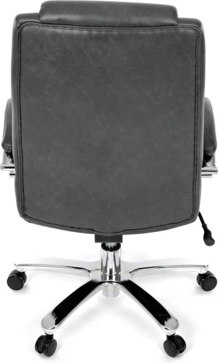 Kancelářské křeslo KA-F1385 GREY, houpací mechanismus, šedá ekokůže (69 x 79) cm