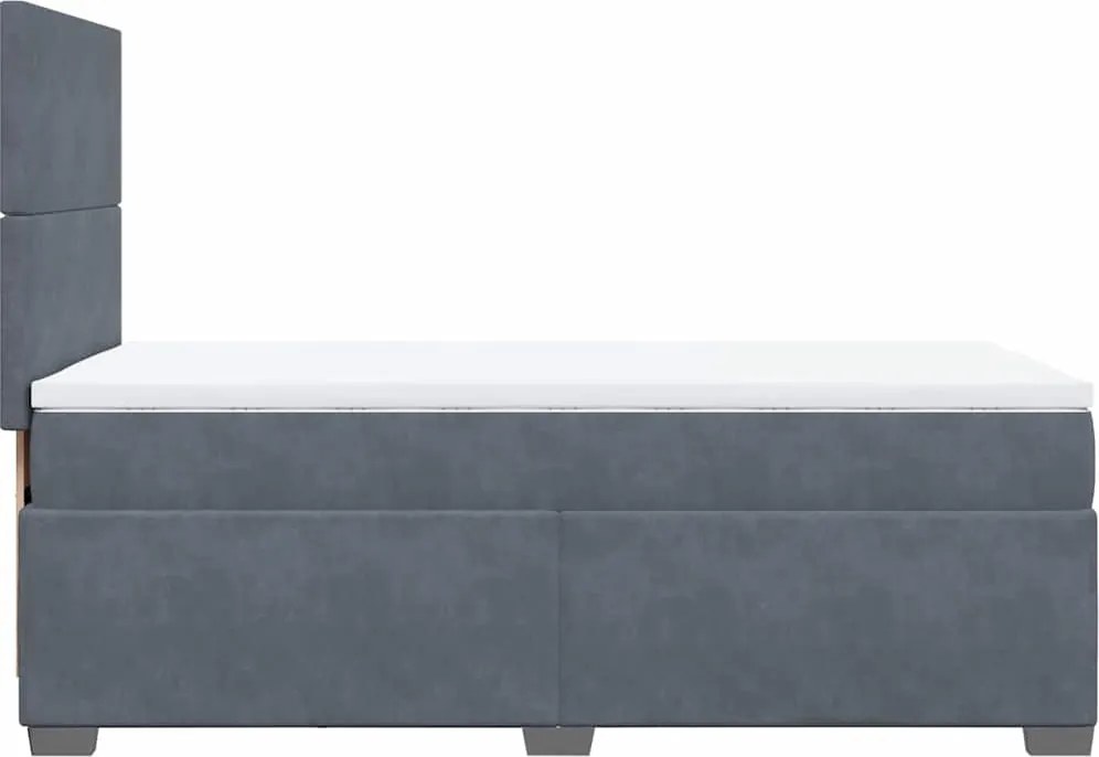 Box spring postel s matrací tmavě šedá 90x200 cm samet 3132598