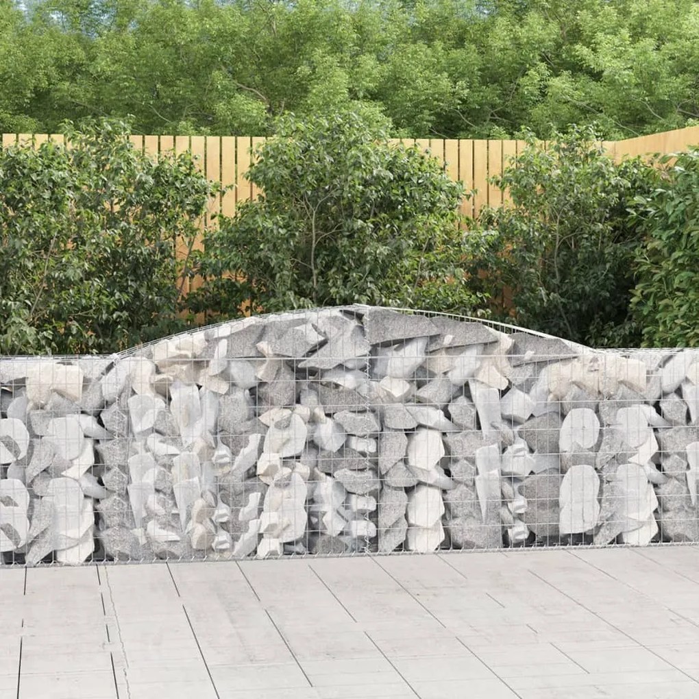 Klenutý gabionový koš 400 x 30 x 100/120 cm pozinkované železo 153525