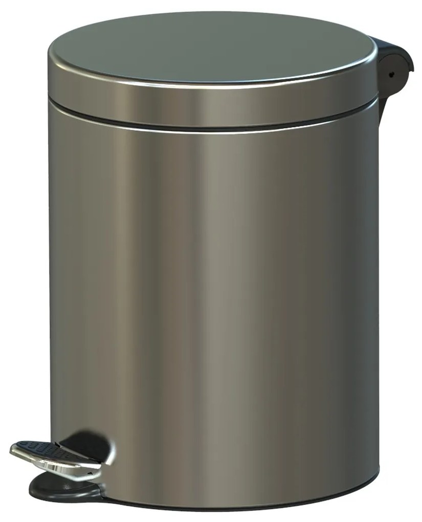 Nášlapný odpadkový koš, 5 L, nerez matný