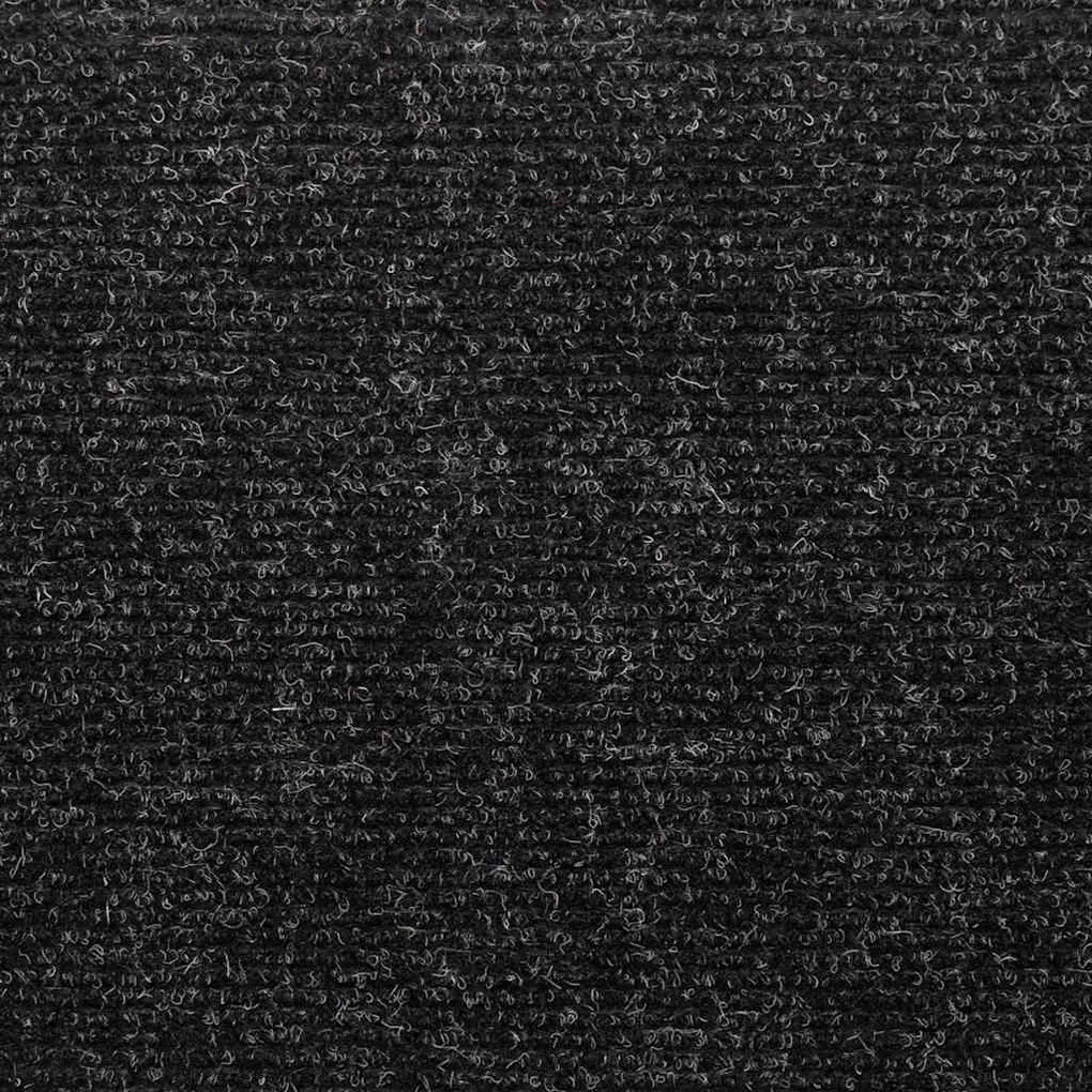 Schodové rohože samolepicí 5 ks 65 x 21 x 4 cm černé s obdélníkovým okrajem 149726