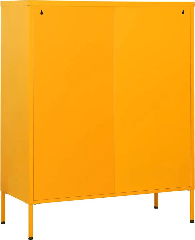 Komoda se zásuvkami hořčicově žlutá 80 x 35 x 101,5 cm ocel 336200