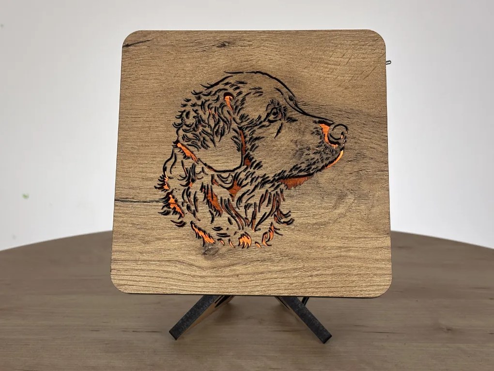 Li-Go "Labrador štěně" lampa 19x19cm provedení povrchu: černá s patinou