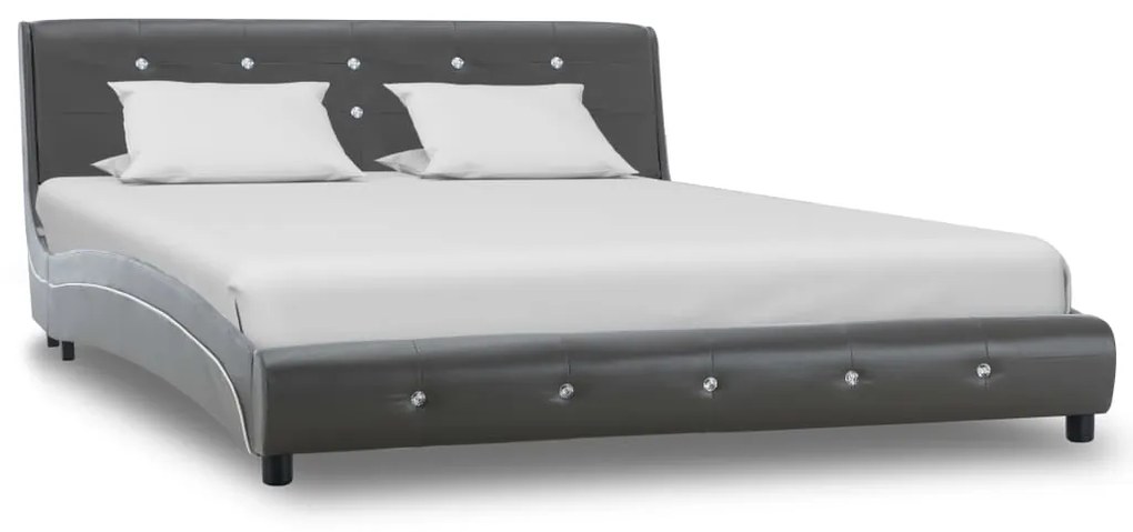280324 vidaXL Rám postele šedý umělá kůže 140 x 200 cm