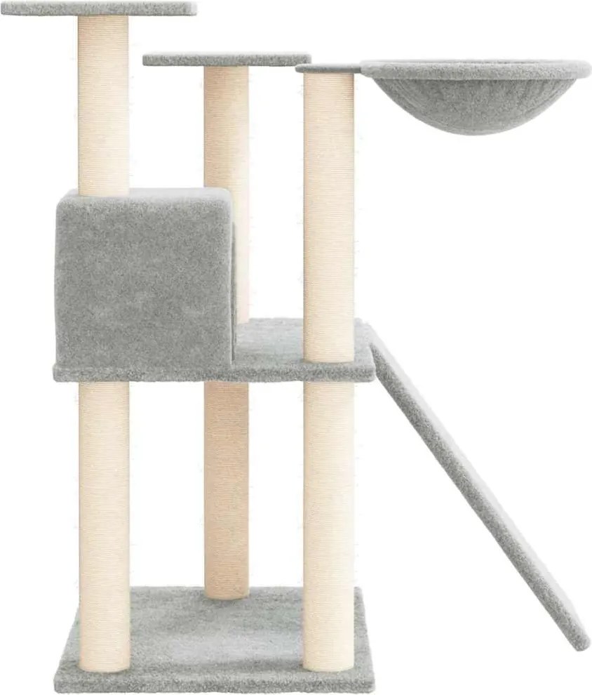 Škrabadlo pro kočky se sisalovými sloupky světle šedé 83 cm 171652