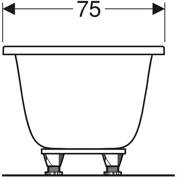 Geberit Tawa Obdélníková vana 170 x 75 cm, včetně noh, bílá 554.121.01.1