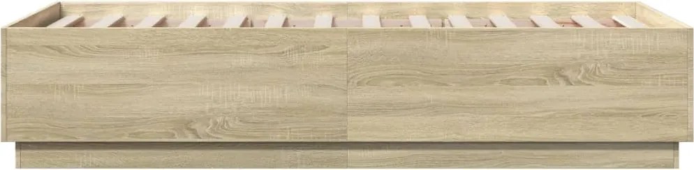 Rám postele s LED osvětlením dub sonoma 75 x 190 cm kompozit 3209669