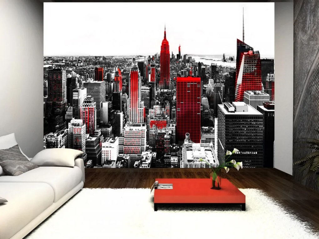 Murando DeLuxe Samolepicí fototapeta New York v červené Velikost (šířka x výška): 147x105 cm