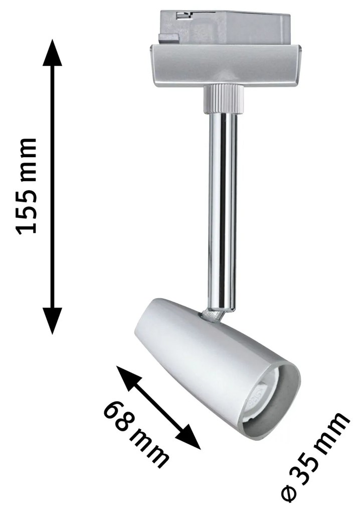 Paulmann 95461 Barelli, spot pro Urail system, 1xGU10 max. 10W, matný chrom