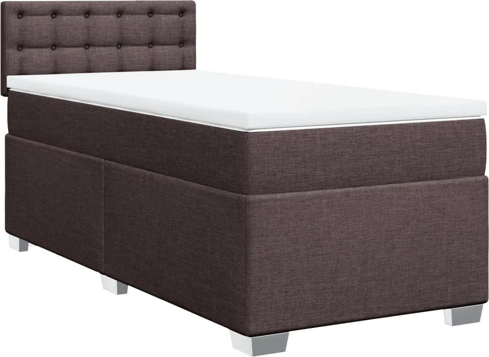 Box spring postel s matrací tmavě hnědá 90x200 cm textil 3285788