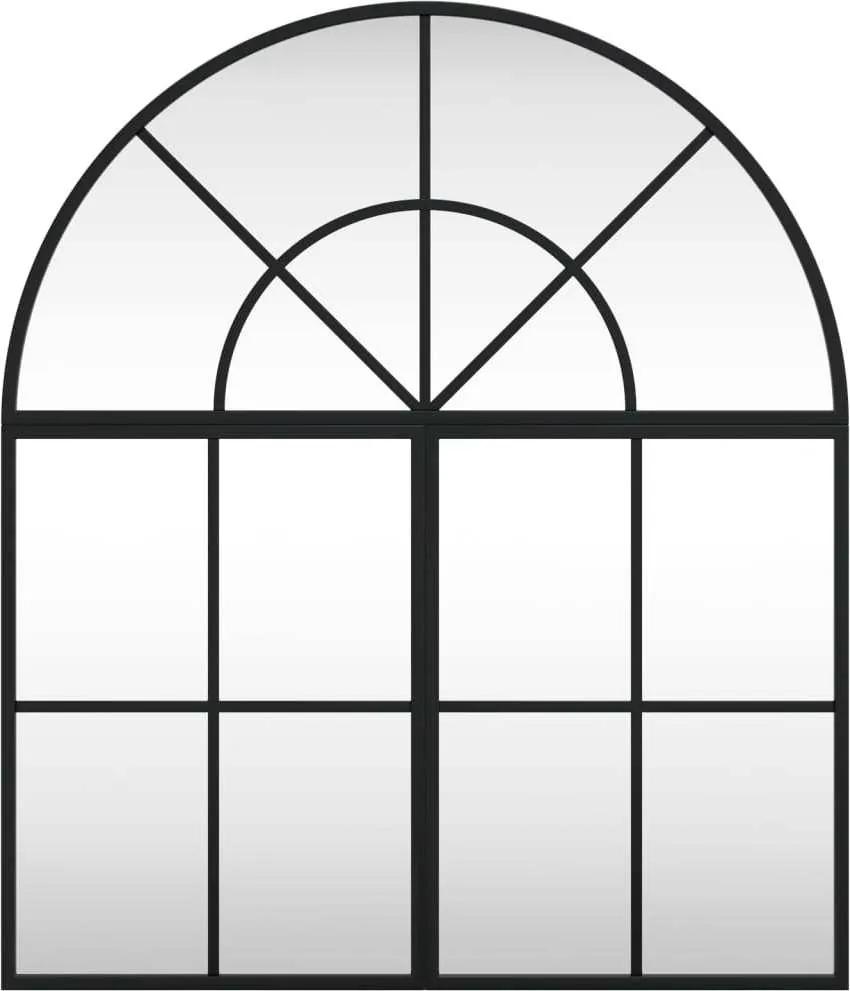 vidaXL Nástěnné zrcadlo černé 60 x 70 cm oblouk železo [3200604]