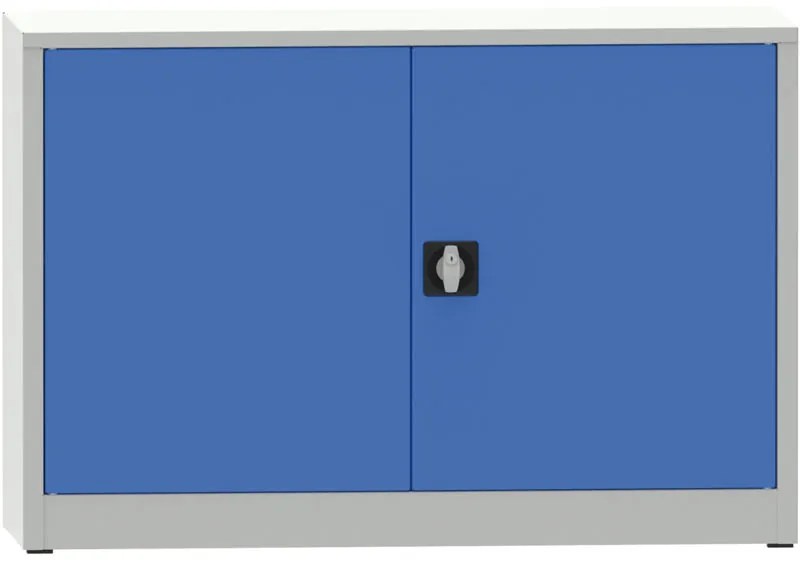 Dílenská policová skříň na nářadí KOVONA JUMBO, 1 police, svařovaná, 800 x 1200 x 500 mm, šedá / modrá