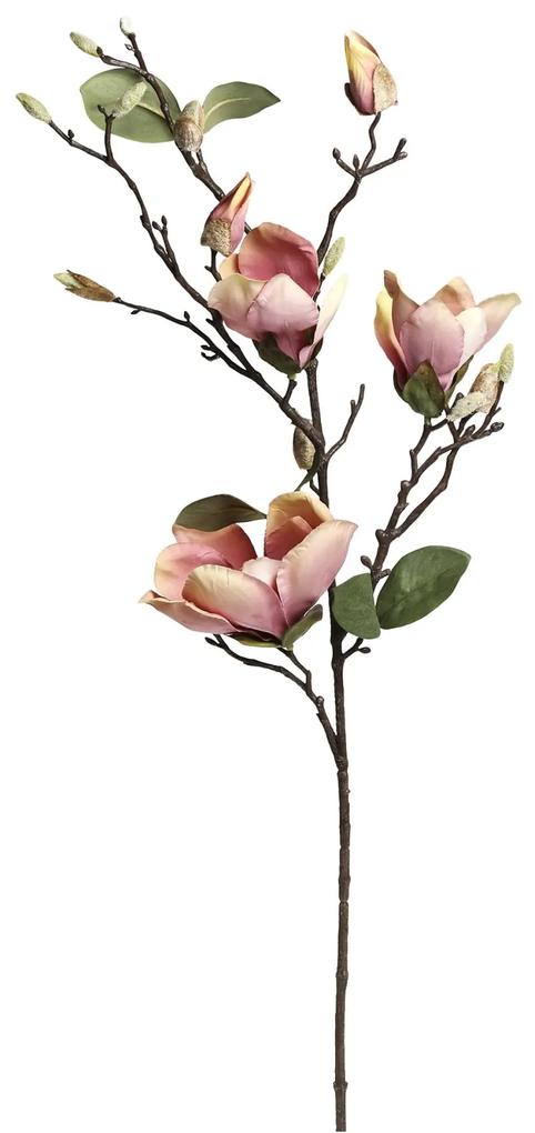 Chic Antique Dekorativní umělá větvička magnolie, růžová barva, plast