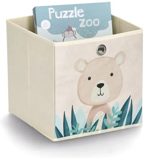 Zeller Present Úložný box na hračky - kostka - MEDVĚD, 28x28x28 Biano.cz