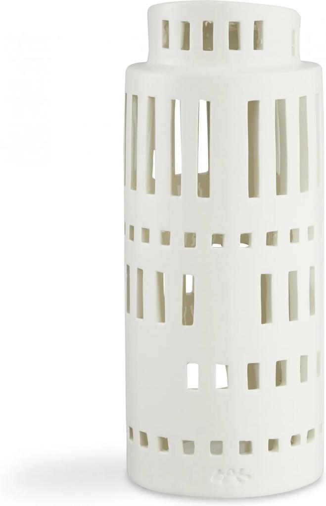 KÄHLER Lucerna domeček Urbania Tower 22 cm, bílá barva, keramika