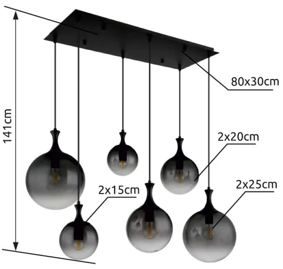 Globo 15885-6H - Lustr na lanku DALTON 6xE27/10W/230V
