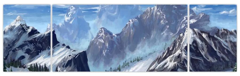 Obraz - Malované hory (170x50 cm)