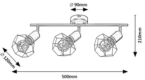 Rabalux 71067 - Bodové svítidlo FRAN 3xE27/40W/230V černá