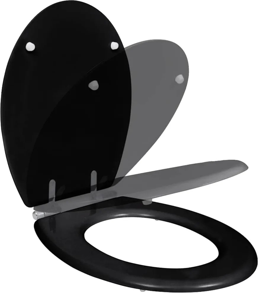 WC sedátko s funkcí pomalého sklápění MDF prostý design černé 140799