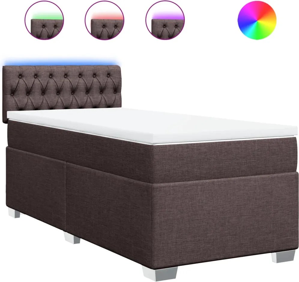 Box spring postel s matrací tmavě hnědá 100 x 200 cm textil 3288109