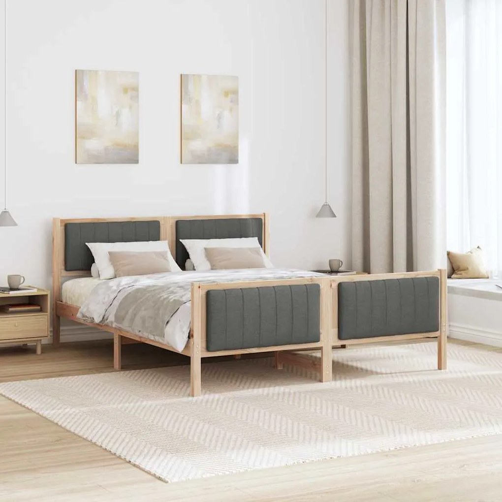 Rám postele s čelo hnědá a tmavě šedá 160 x 200 cm 3394309