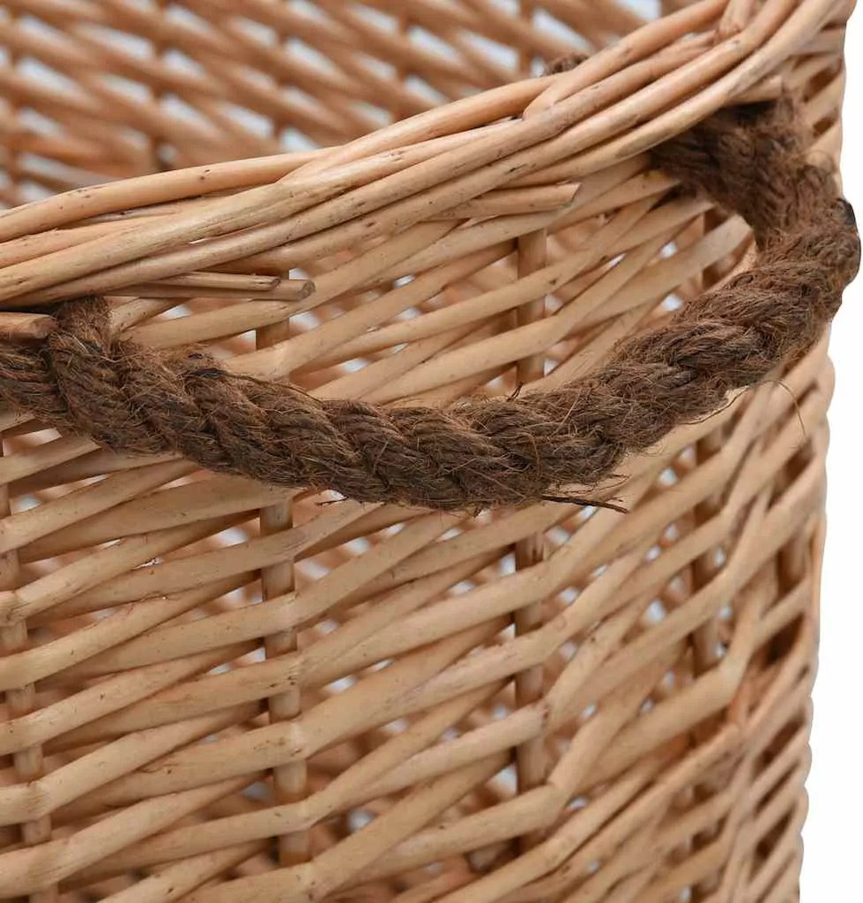 Koš na dřevo s držadly 78 x 54 x 34 cm přírodní vrba 286983