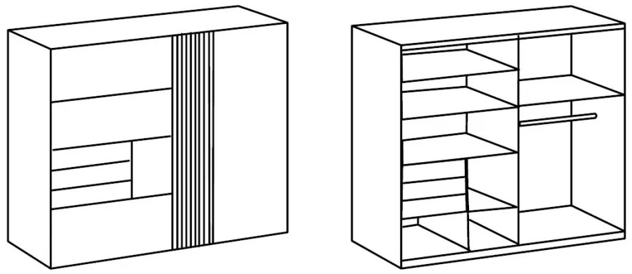 Šatní skříň Coburg, 180 cm, grafit/dub artisan
