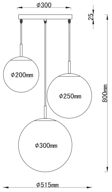 GLOBO JOEL 1581-3S Závěsné svítidlo