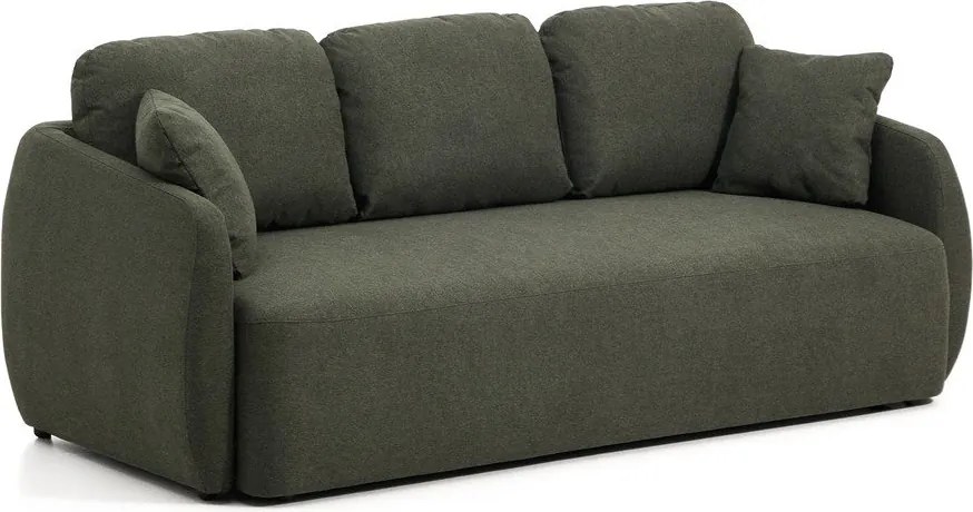 Tmavě zelená žinylková rozkládací pohovka 218 cm Laira – Kave Home