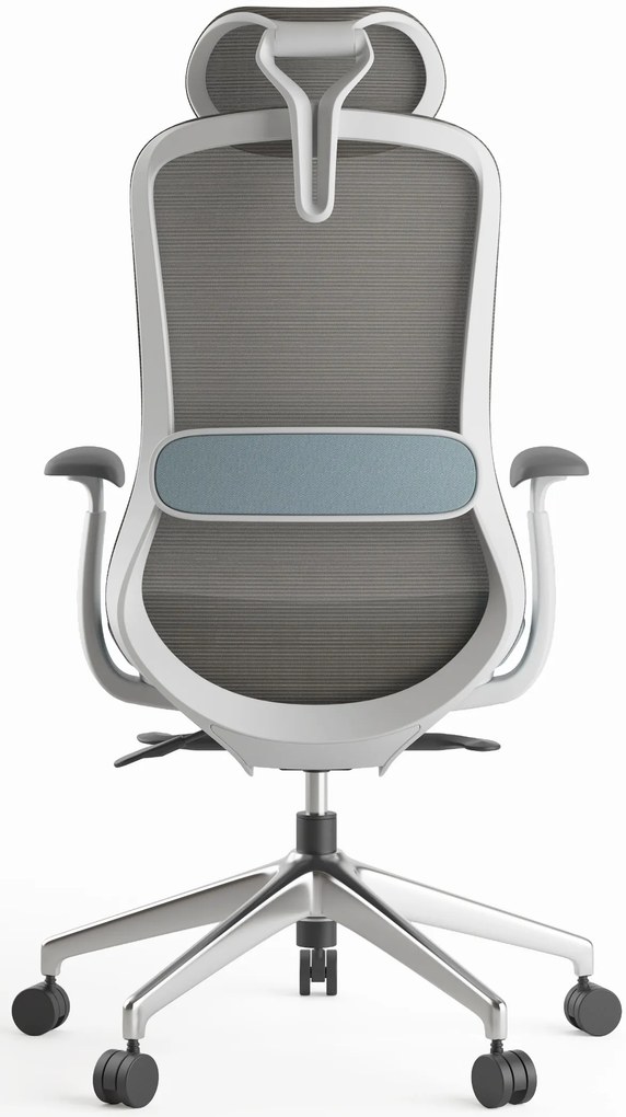 MERCURY Ergonomická kancelářská židle UNO - šedá síťovina / modrá látka