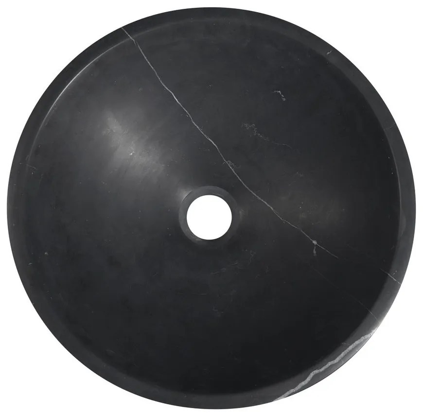 Sapho, BLOK kamenné umyvadlo průměr 40cm, černý Marquin, matný, 2401-35