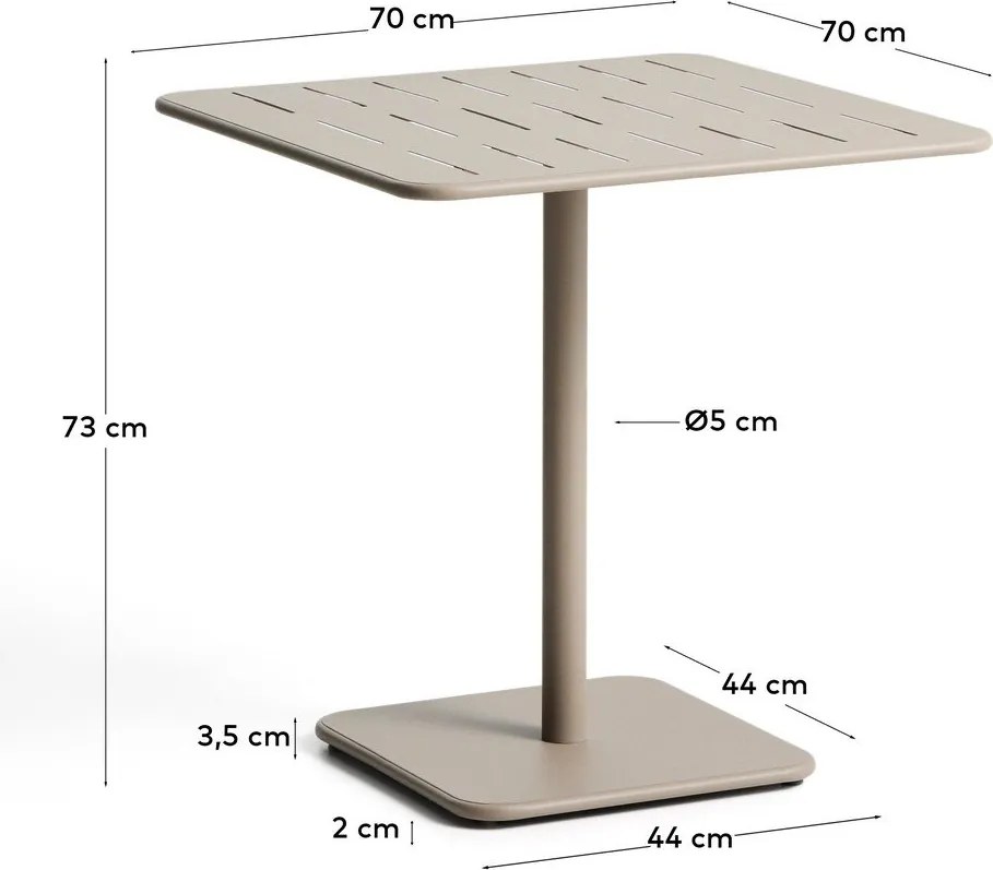Ocelový zahradní jídelní stůl 70x70 cm Brai – Kave Home