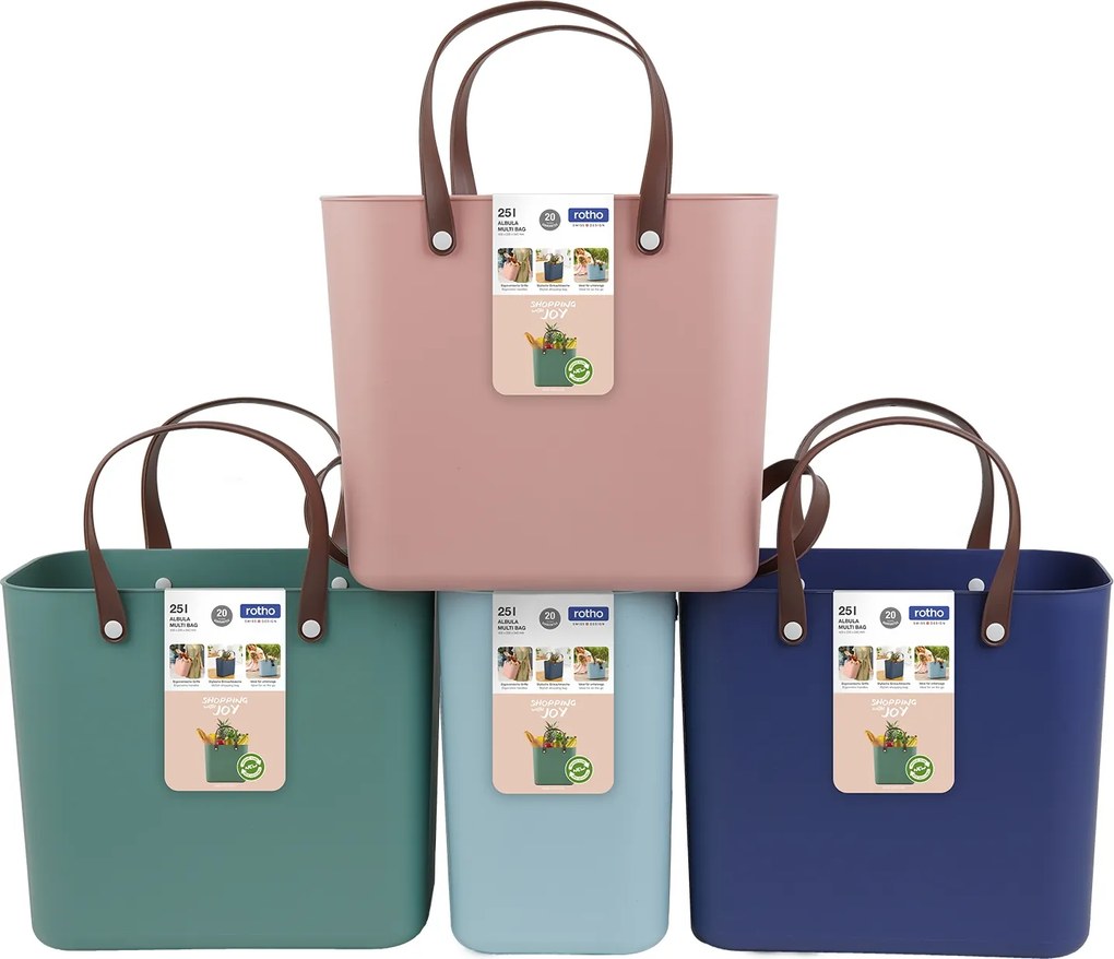 Rotho Taška nákupní, multifunkční, MULTIBAG, zelená, 25l, dl. madla