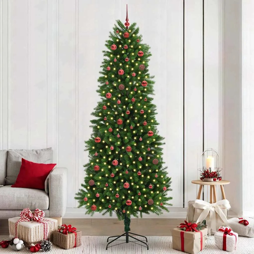 Vánoční stromeček s 300 LED diodami s stojanem Zelená 240 cm PE 3396349