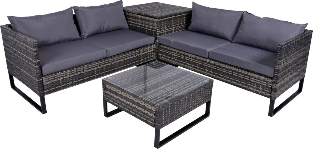 XXXLutz TERASOVÁ SEDACÍ SOUPRAVA plast, sklo, textil, kov Gardenson - Online Only zahradní nábytek - 002836049601