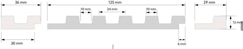 Zakončovací profil k dekoračním lamelám - bílý pravý L0101R, 270 x 1,2 x 2,3 cm, Mardom Lamelli