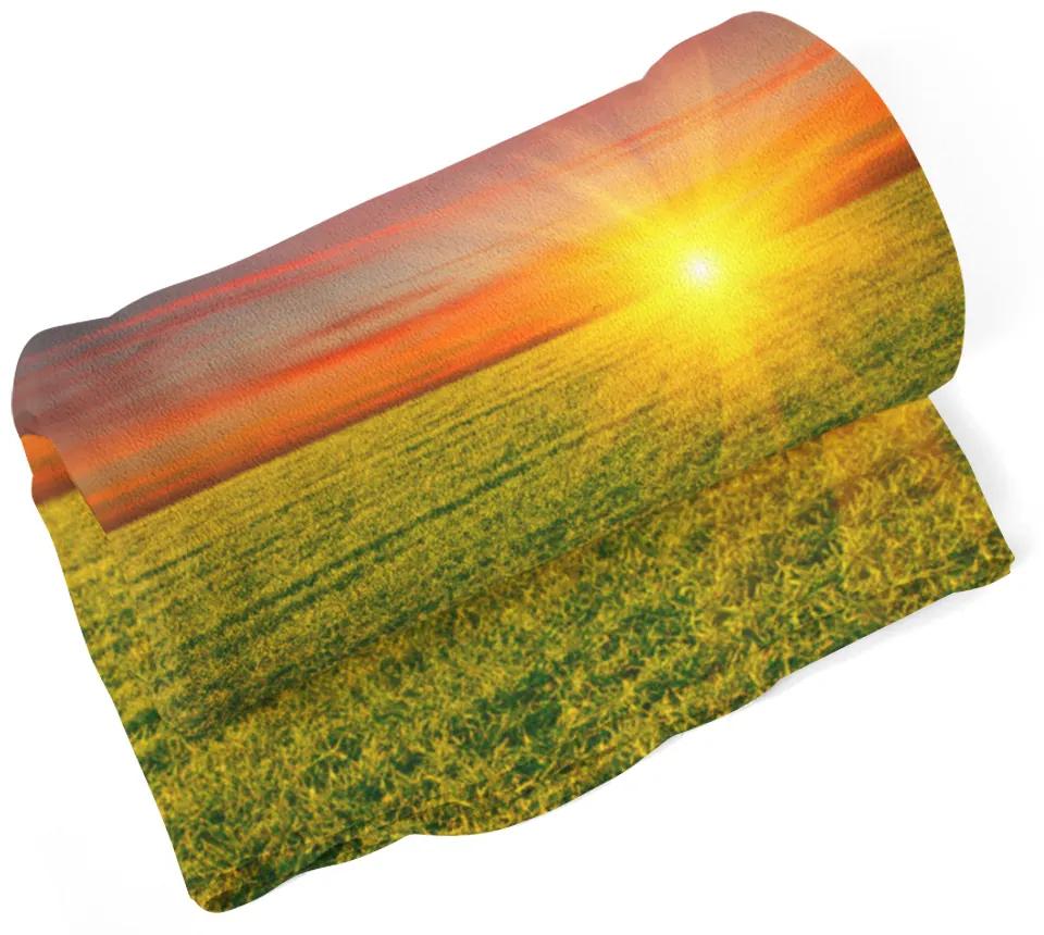 Deka SABLIO - Západ slunce nad loukou 190x140 cm