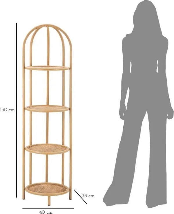 Designová knihovna Gennipha 40 cm hnědá
