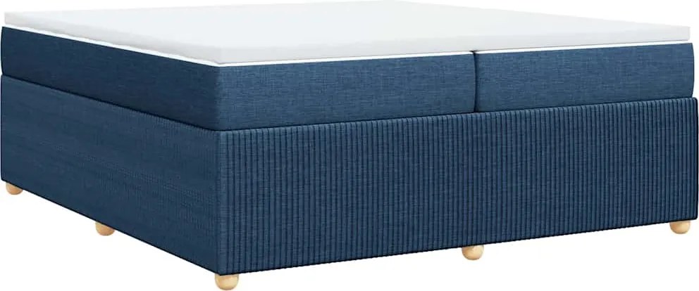 Box spring postel s matrací modrá 200x200 cm textil 3285601