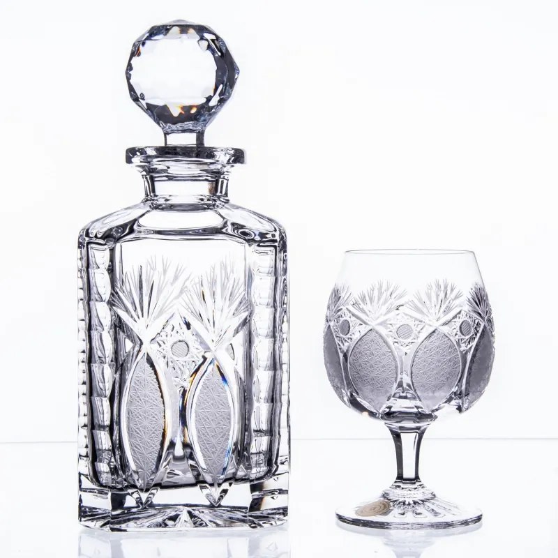 Onte Crystal Bohemia Crystal ručně broušený set na rum, brandy a koňak Exclusive 1+2