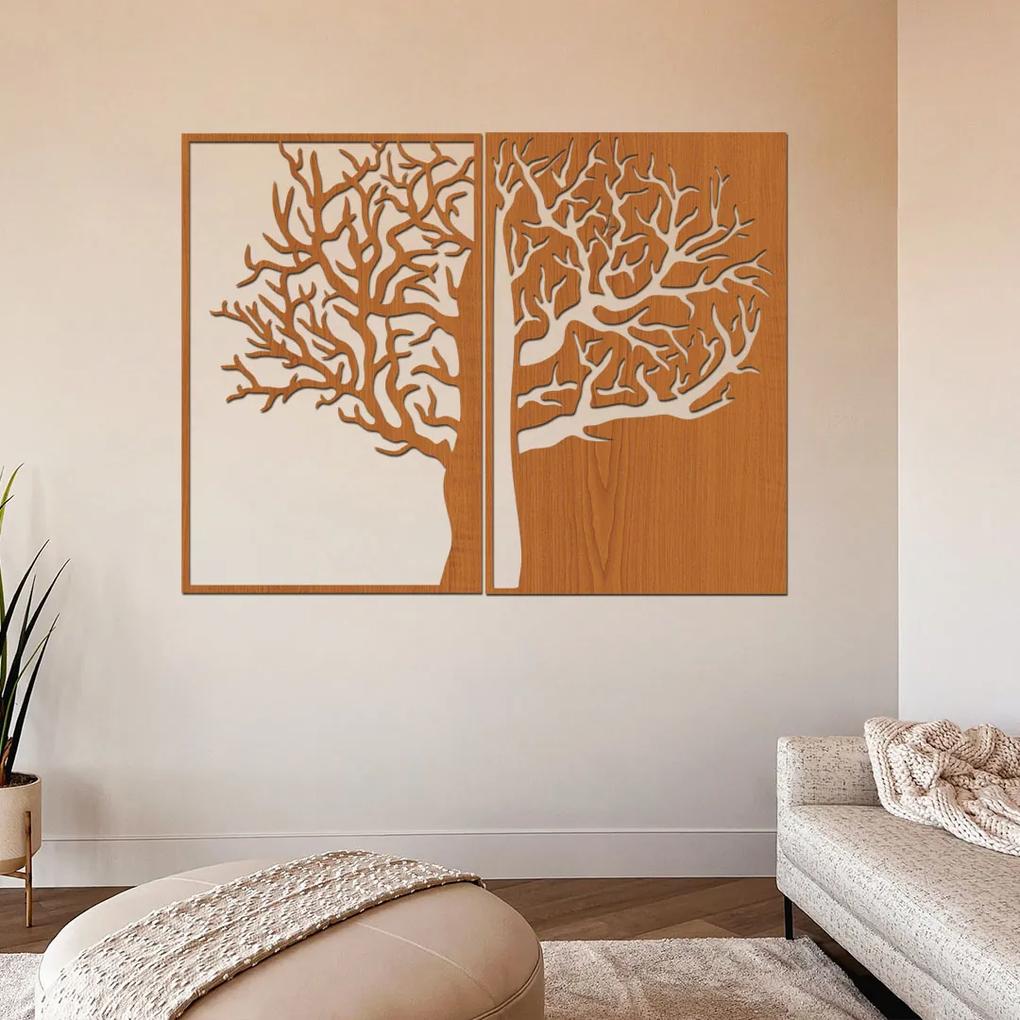 dřevo života Dřevěný strom na zeď DUALITY Barevný vzor: Horský dub, Rozměry (cm): 40x30