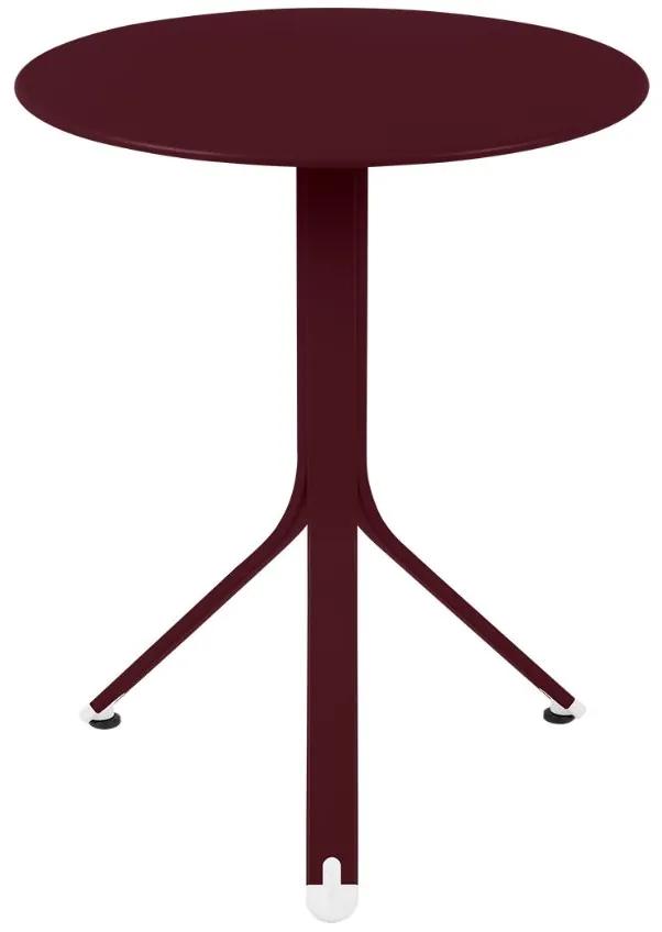 OnaDnes -20% Třešňově červený kovový stůl Fermob Rest'O Ø 60 cm