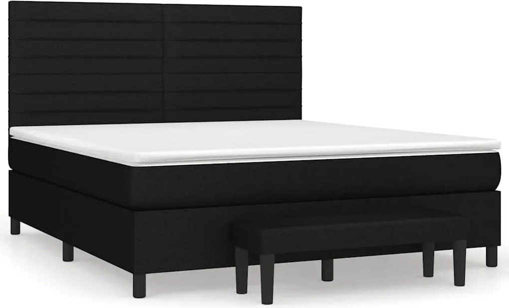Box spring postel s matrací černá 160x200 cm textil 3136687