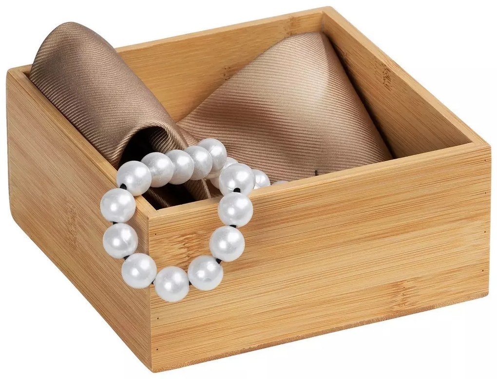 Zeller Present Organizér do šuplíku kuchyně i koupelny, příborník BAMBOOZ  15 x 15 x 7 cm
