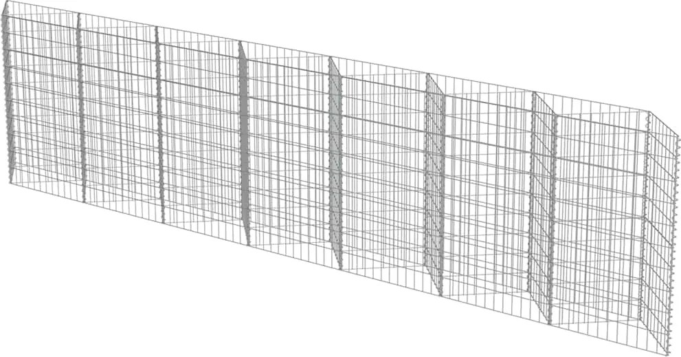 Gabionová zeď z pozinkované oceli 450 x 30 x 100 cm 143571