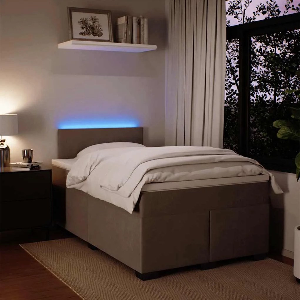 Box spring postel s matrací světle šedá 120x190 cm samet 3288552