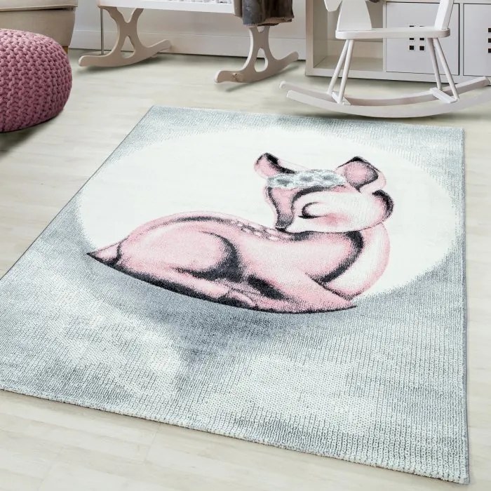 Vopi | Dětský koberec Bambi 850 pink - Kulatý průměr 160 cm
