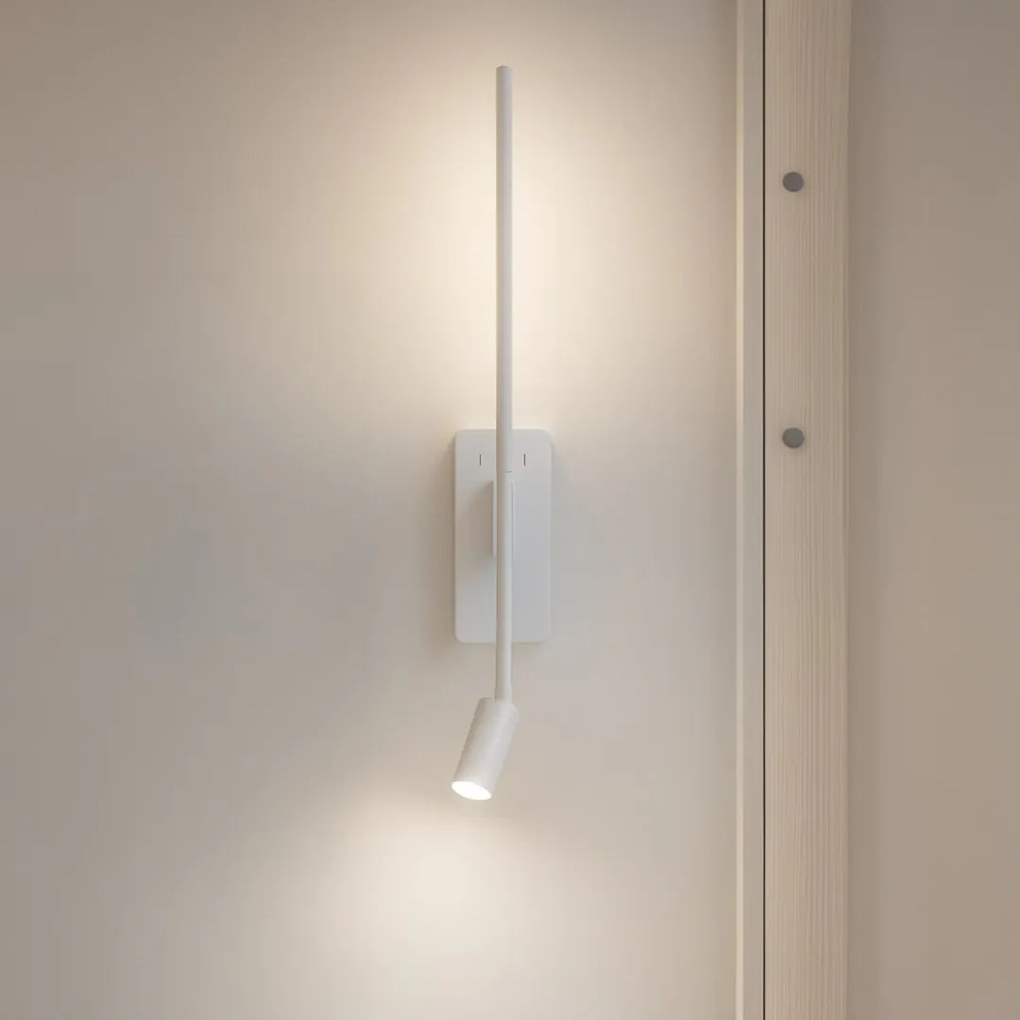 Nástěnné svítidlo Torch, 1x bílé kovové stínítko + 1x LED 3w, w